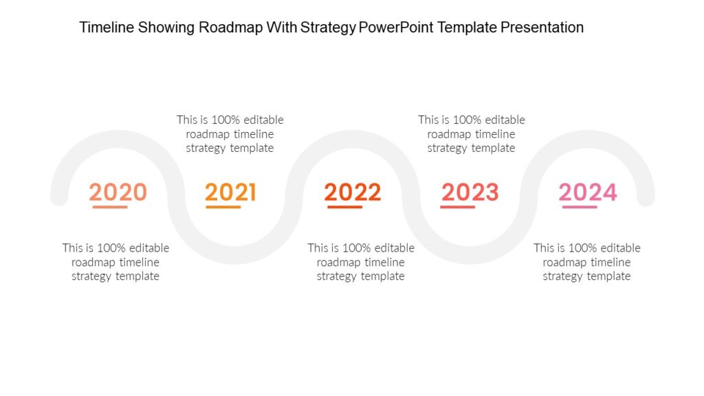 Timeline Showing Roadmap With Strategy PowerPoint Template Presentation ...