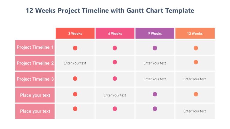 1 Year Project Timeline Gantt Chart Template - PPTUniverse