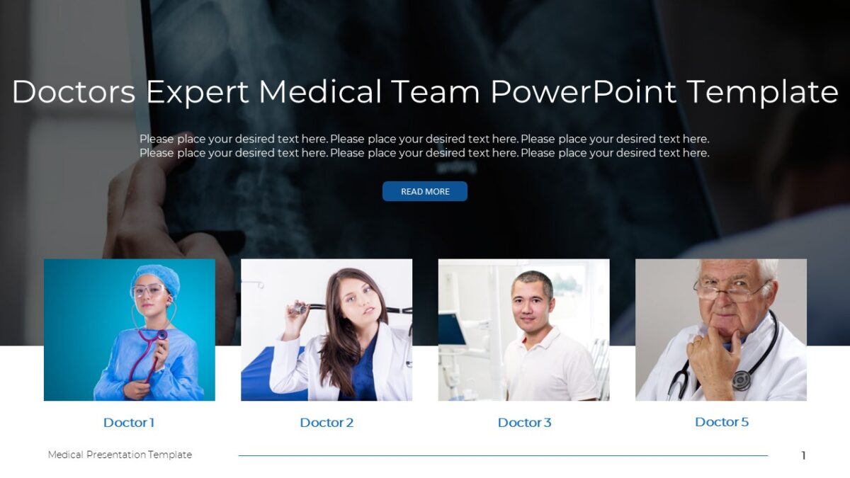 Doctors Expert Medical Team PowerPoint Template - PPTUniverse