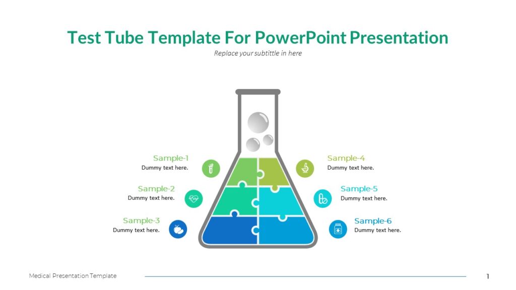 Test Tube Template For PowerPoint Presentation : 100% Editable PPTx