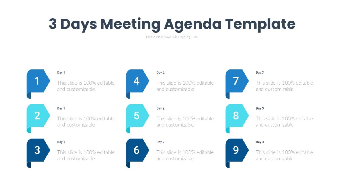 3 Days Meeting Agenda Template : 100% Editable PPTx
