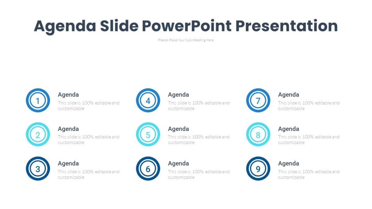 Agenda Slide PowerPoint Presentation : 100% Editable PPTx