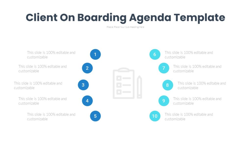 Client On Boarding Agenda Template : 100% Editable PPTx