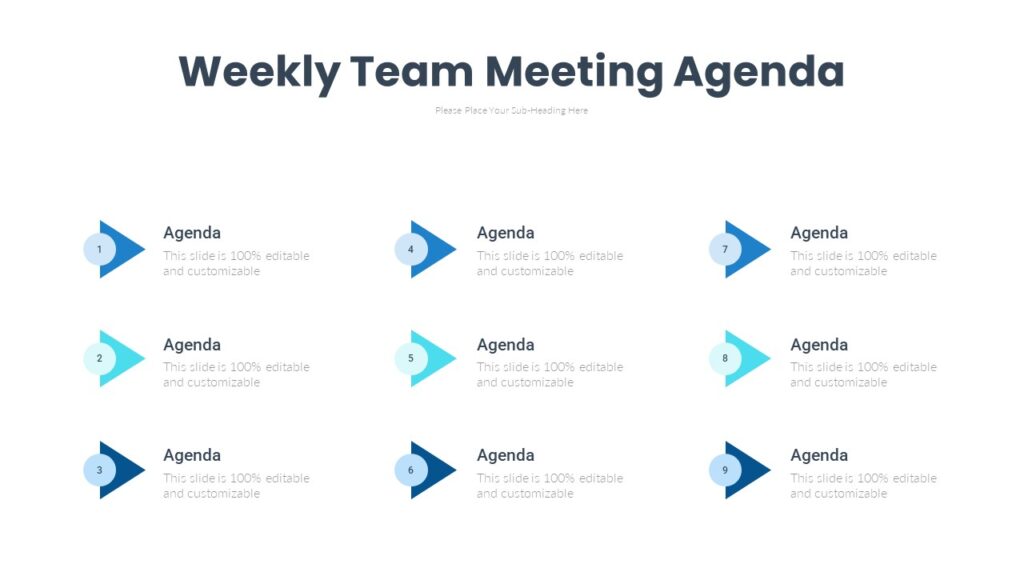 Weekly Team Meeting Agenda : 100% Editable PPTx