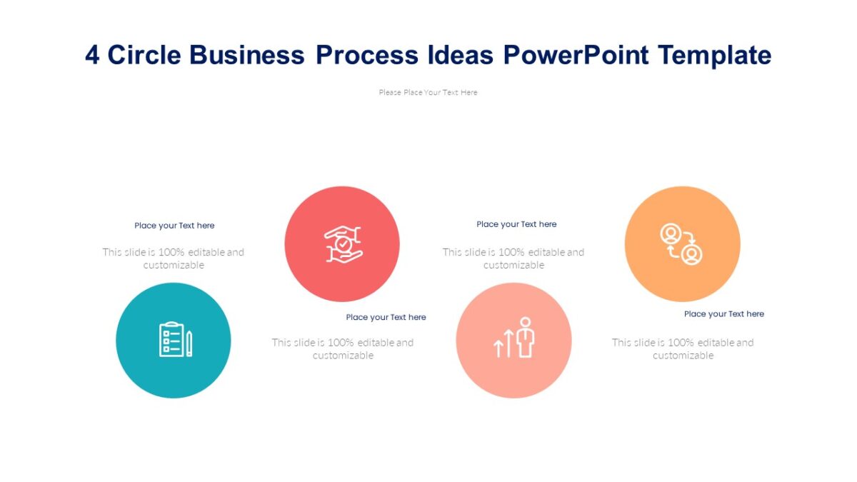 4 Circle Business Process Ideas PowerPoint Template : 100% Editable PPTx