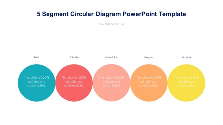 5 Segment Circular Diagram PowerPoint Template : 100% Editable PPTx