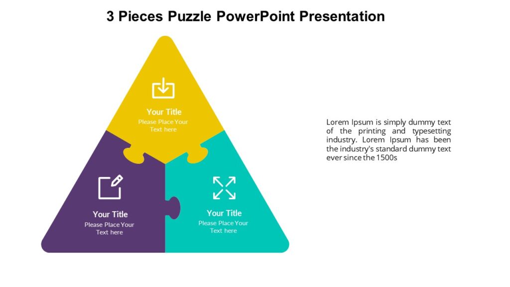 3 Pieces Puzzle PowerPoint Presentation : 100% Editable PPTx