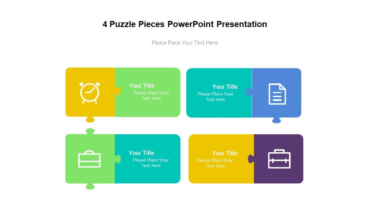 4 Puzzle Pieces Powerpoint Presentation : 100% Editable PPTx