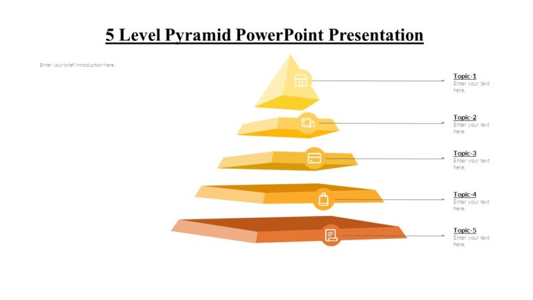 5 Level Pyramid PowerPoint Presentation : 100% Editable PPTx