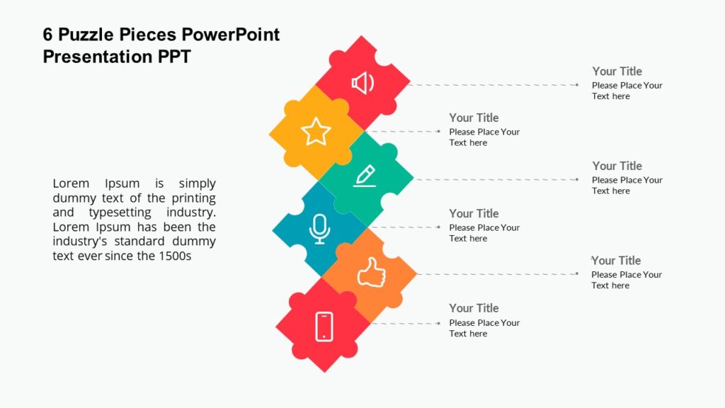 6 Puzzle Pieces PowerPoint Presentation PPT - PPTUniverse