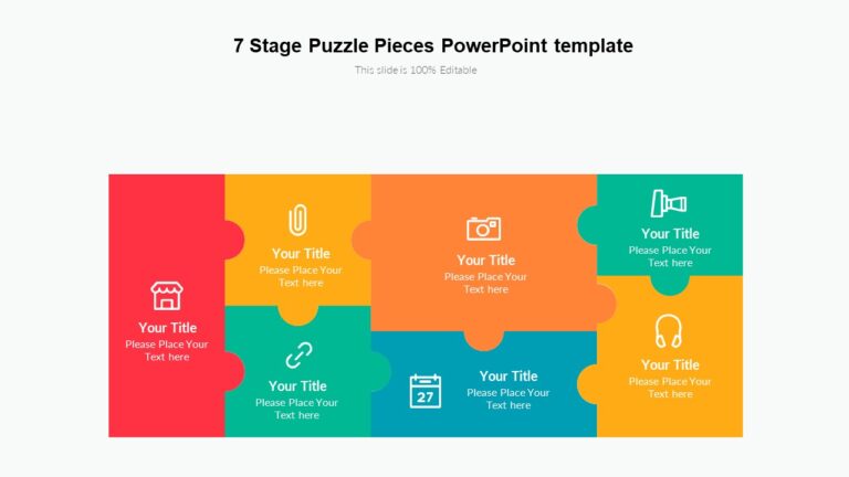 7 Stage Puzzle Pieces Powerpoint template - PPTUniverse