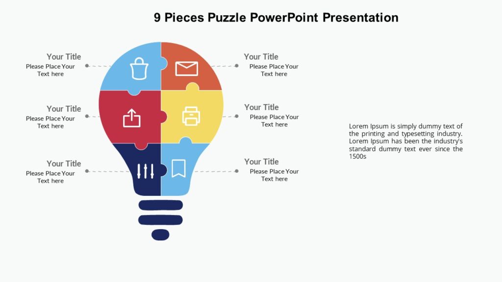 9 Pieces Puzzle PowerPoint Presentation : 100% Editable PPTx