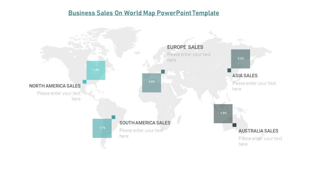 Business Sales On World Map PowerPoint Template - PPTUniverse