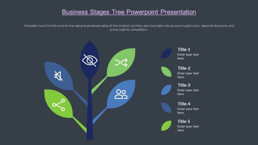 Business Stages Tree Powerpoint Presentation : 100% Editable PPTx
