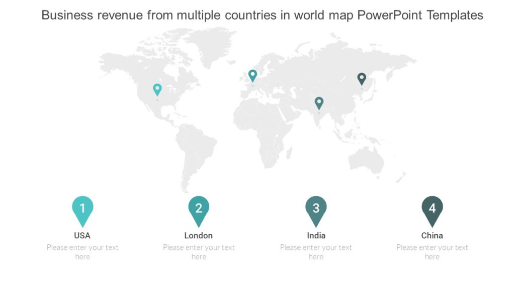 Fully Editable World Map With Countries PowerPoint Template : 100% ...