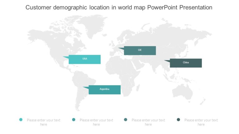 Customer demographic location in world map PowerPoint Presentation ...