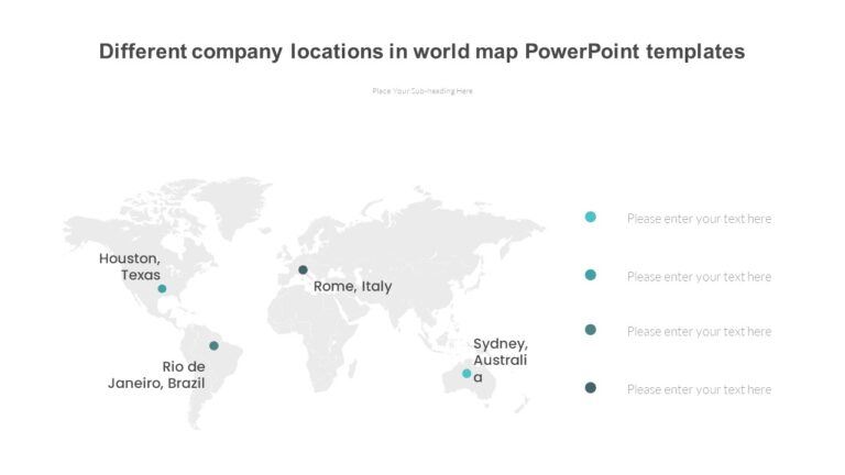Fully Editable World Map With Countries PowerPoint Template - PPTUniverse