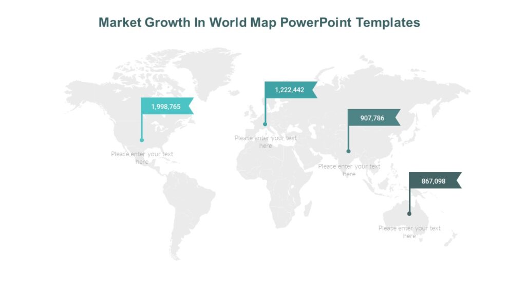Market Growth In World Map PowerPoint Templates : 100% Editable PPTx