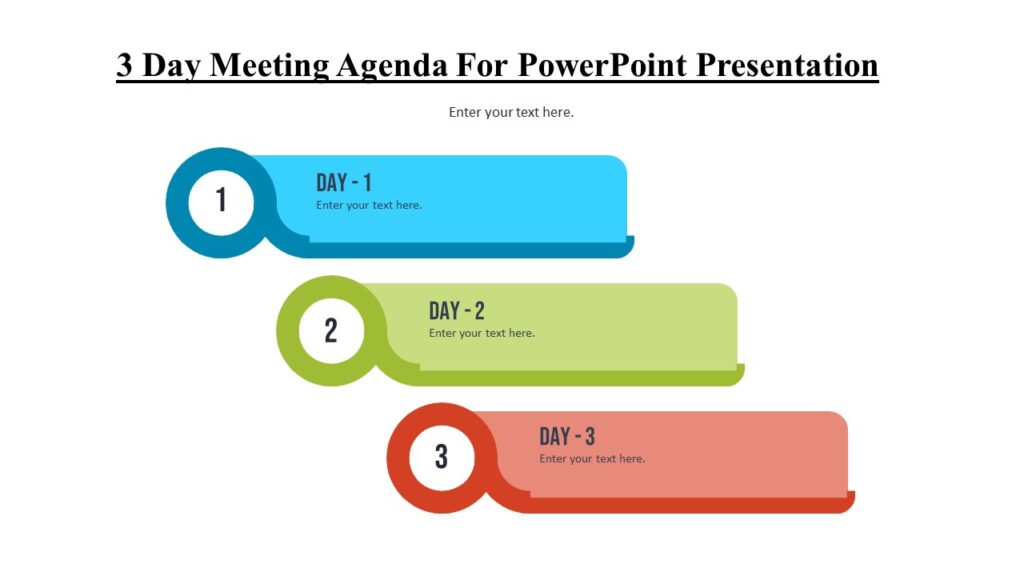 3 Day Meeting Agenda For PowerPoint Presentation : 100% Editable PPTx