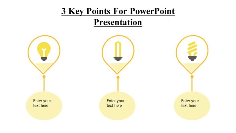 3 Key Points For PowerPoint Presentation : 100% Editable PPTx