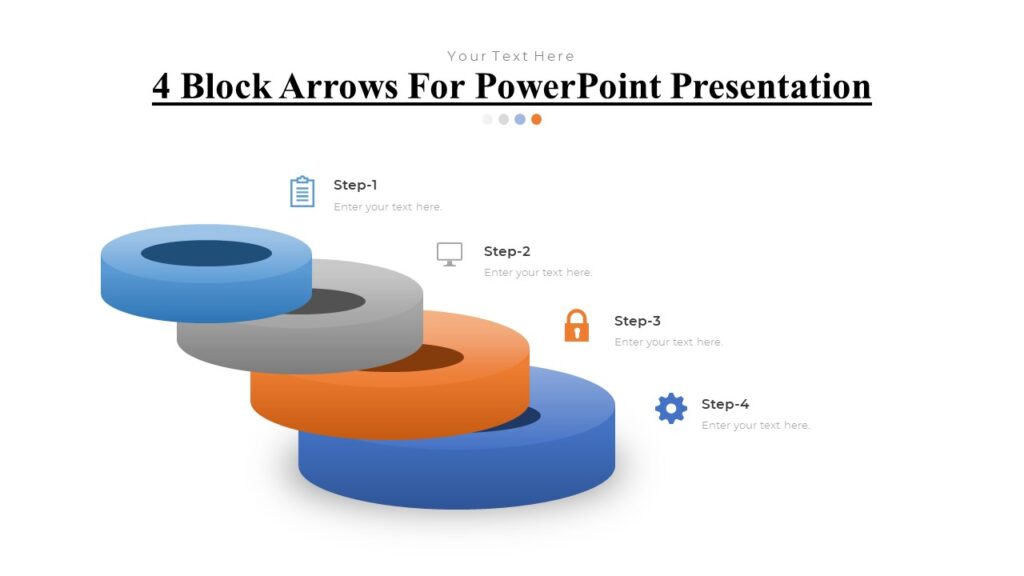 4 Block Arrows For PowerPoint Presentation : 100% Editable PPTx