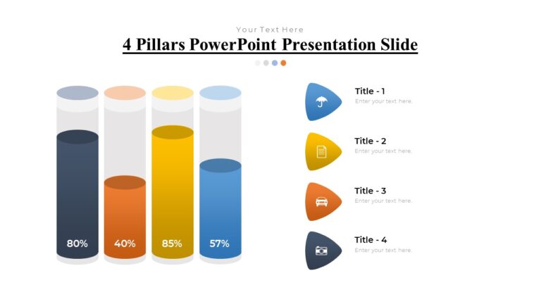 4 Pillars PowerPoint Presentation Slide : 100% Editable PPTx