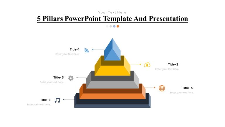 5 Pillars PowerPoint Template And Presentation : 100% Editable PPTx