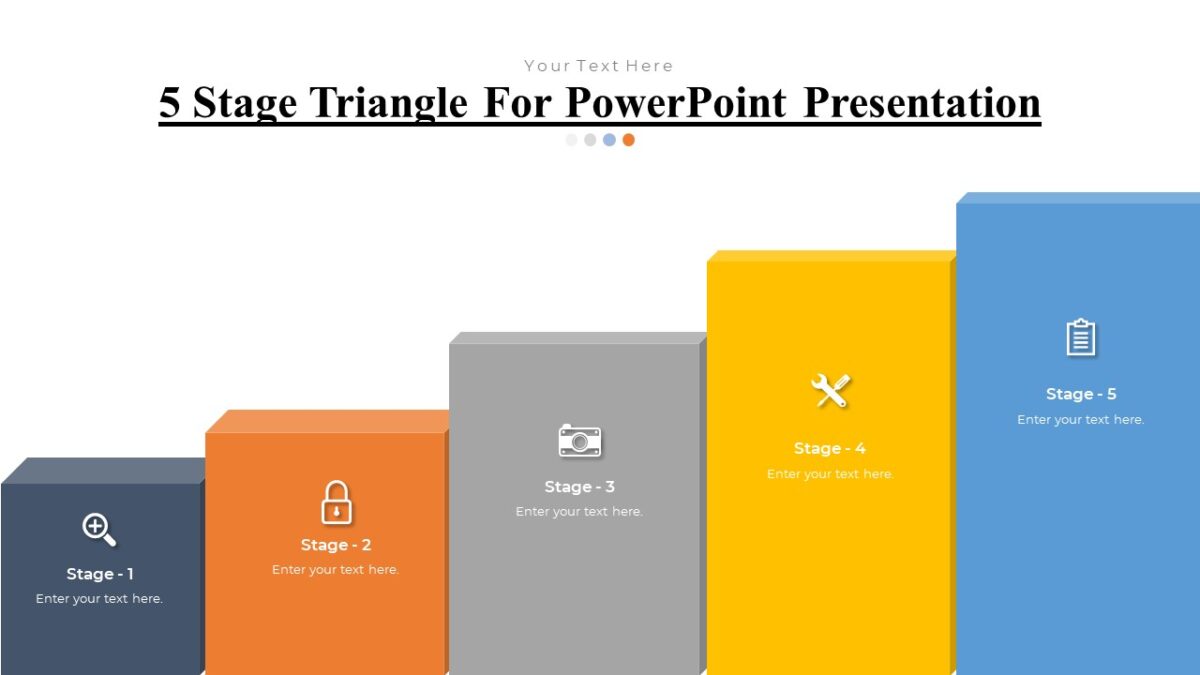 5 Stage Triangle For PowerPoint Presentation : 100% Editable PPTx