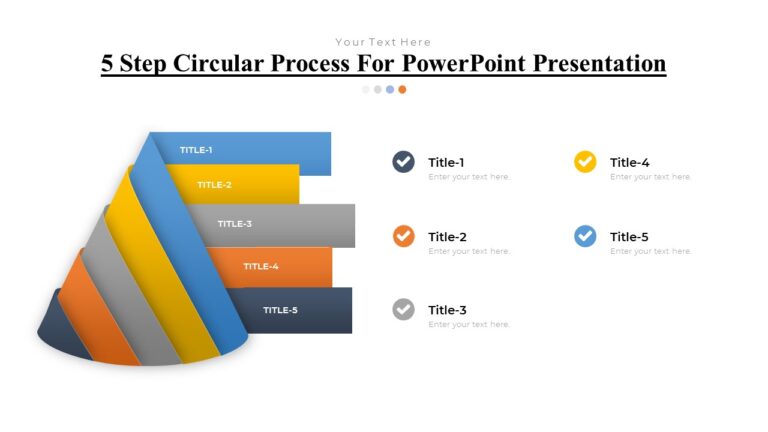 5 Step Circular Process For PowerPoint Presentation : 100% Editable PPTx