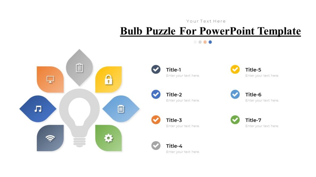 Bulb Puzzle For PowerPoint Template : 100% Editable PPTx
