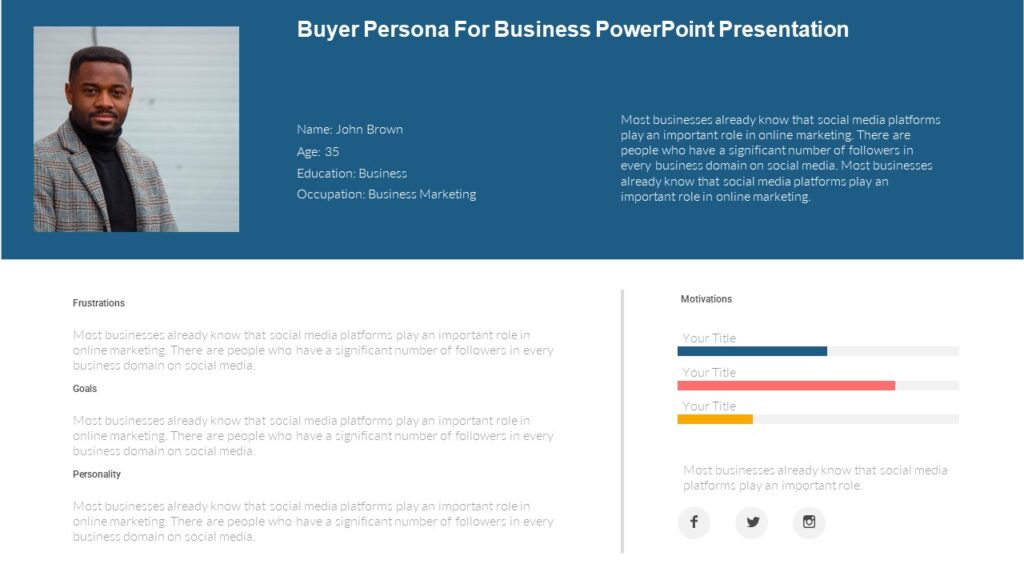 Buyer Persona For Business PowerPoint Presentation : 100% Editable PPTx