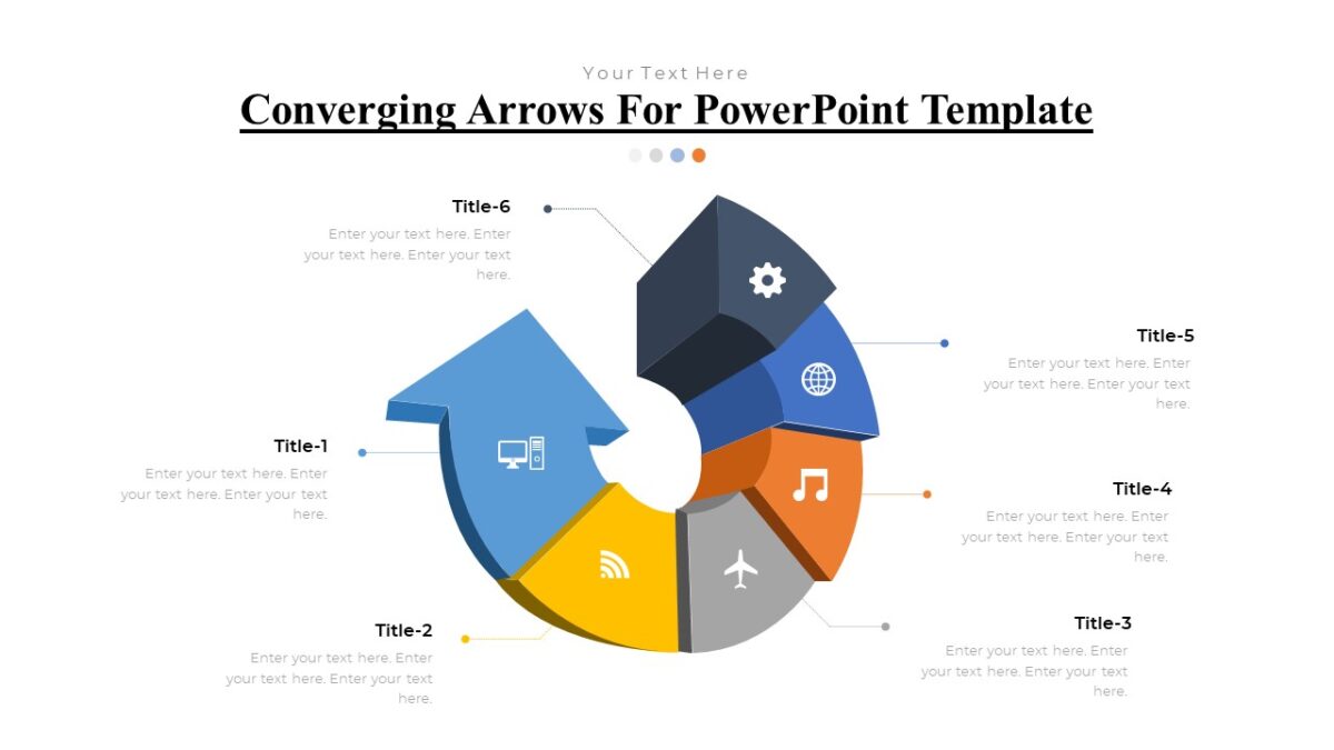Converging Arrows For PowerPoint Template : 100% Editable PPTx