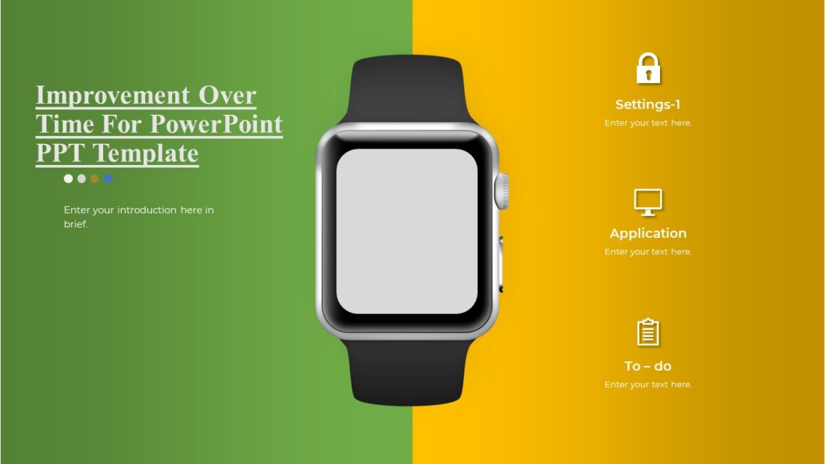 Improvement Over Time For PowerPoint PPT Template : 100% Editable PPTx