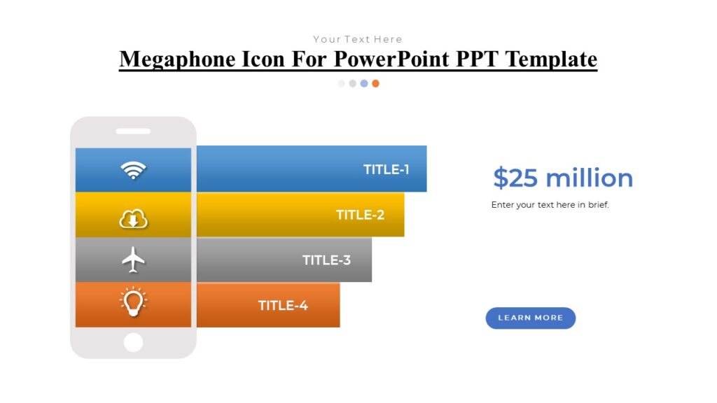 Megaphone Icon For PowerPoint PPT Template : 100% Editable PPTx