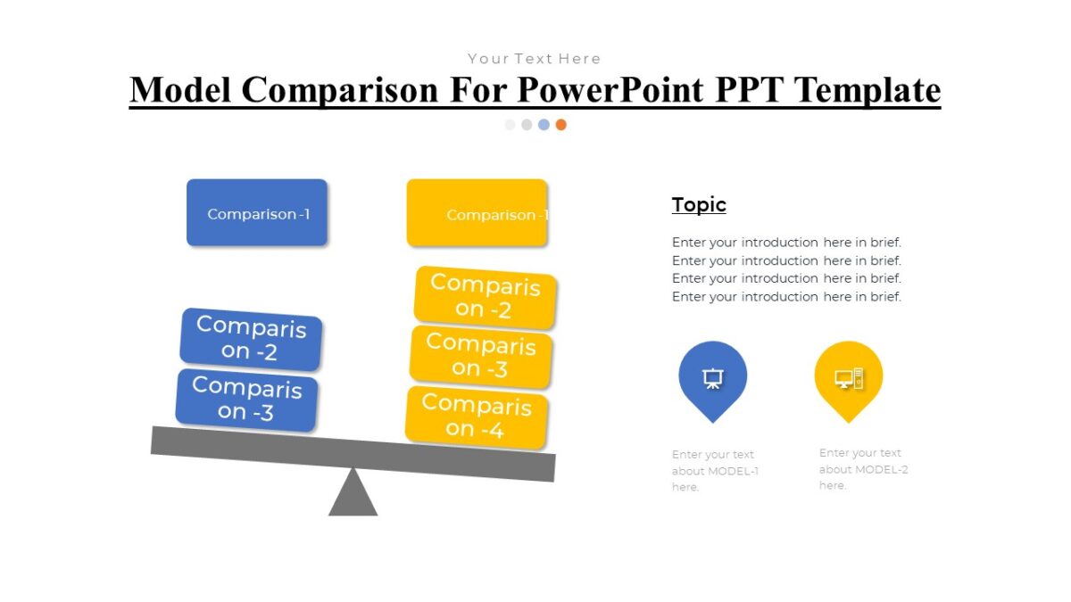 Comparison Between 2 Options PowerPoint Presentation : 100% Editable PPTx