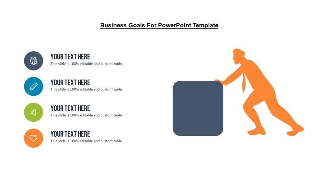 Business Goals For PowerPoint Template : 100% Editable PPTx