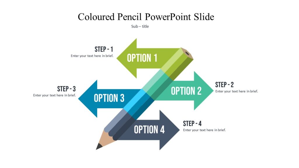 Coloured Pencil PowerPoint Slide : 100% Editable PPTx