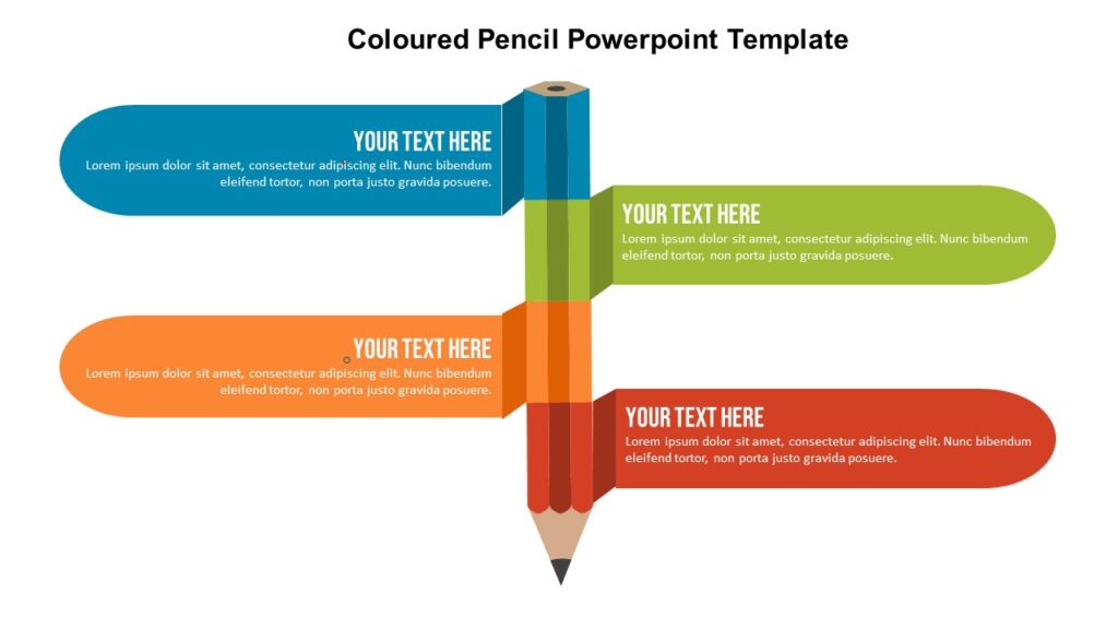 Coloured Pencil Powerpoint Template : 100% Editable PPTx