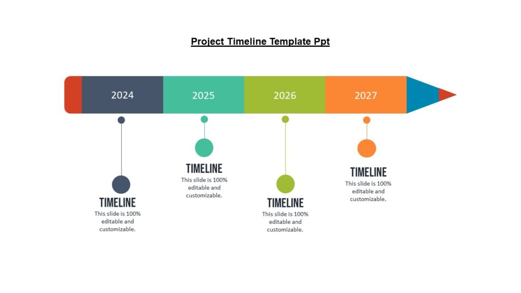 Project Timeline Template Ppt : 100% Editable PPTx