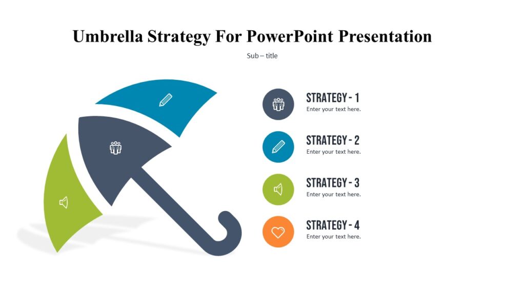 Umbrella Strategy For PowerPoint Presentation : 100% Editable PPTx