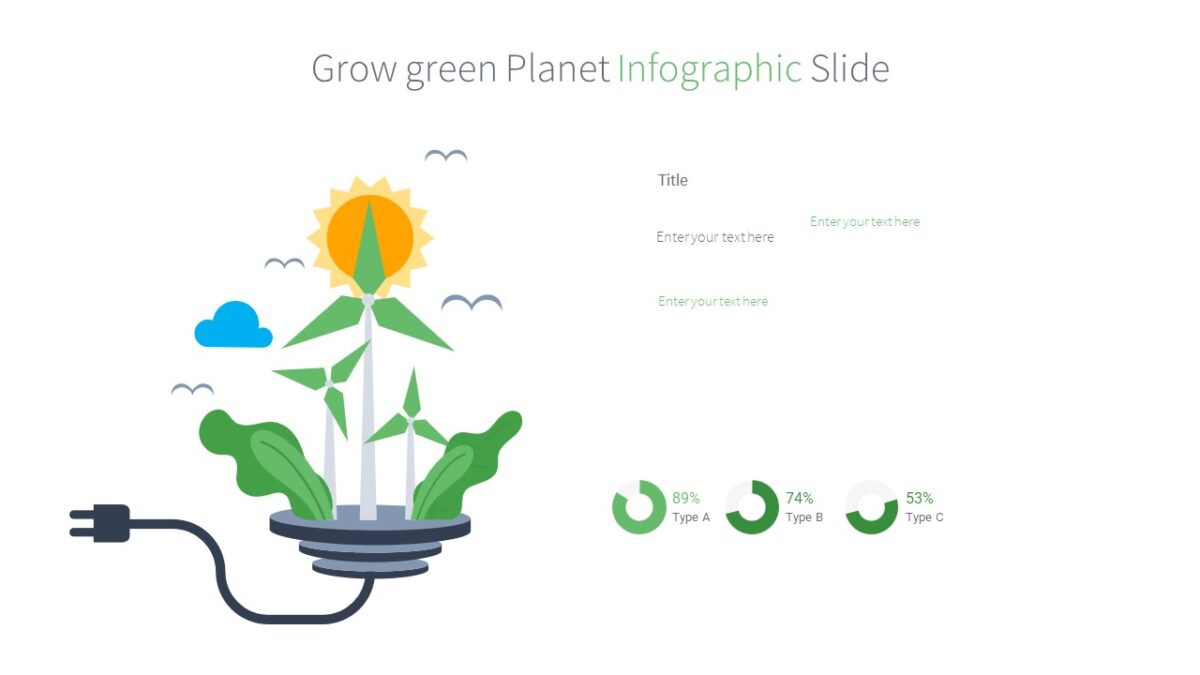 Grow green Planet Infographic Slide : 100% Editable PPTx