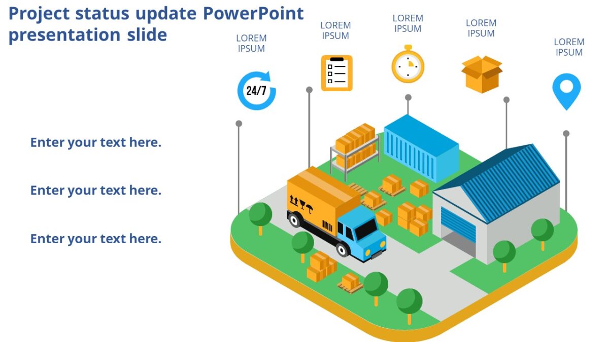 Project status update PowerPoint presentation slide : 100% Editable PPTx
