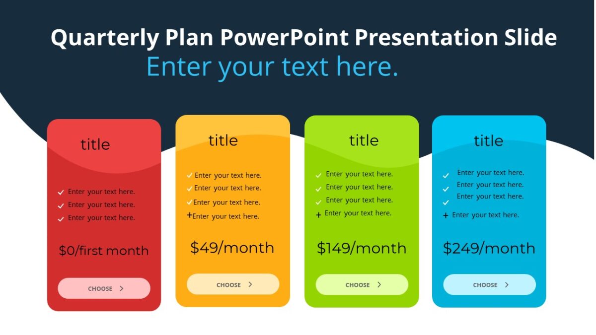 Quarterly Plan PowerPoint Presentation Slide : 100% Editable PPTx