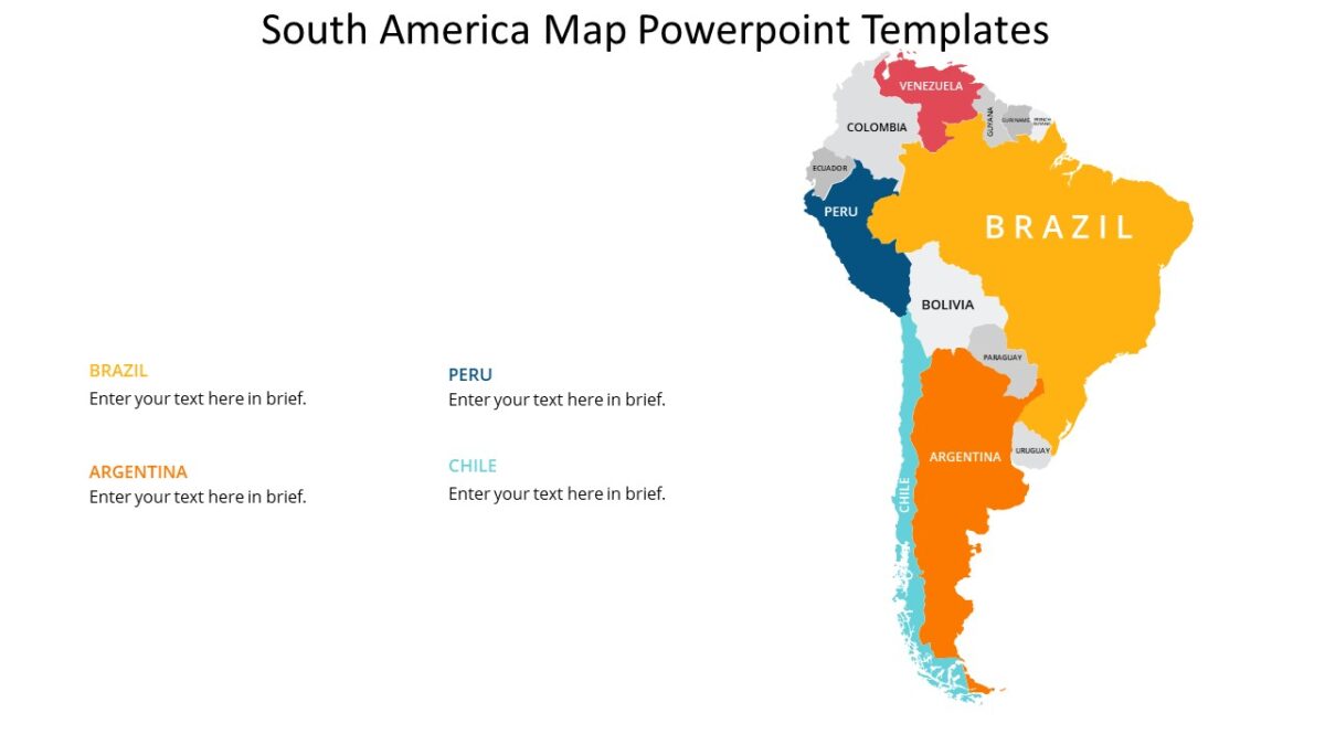 South America Map Powerpoint Templates : 100% Editable PPTx