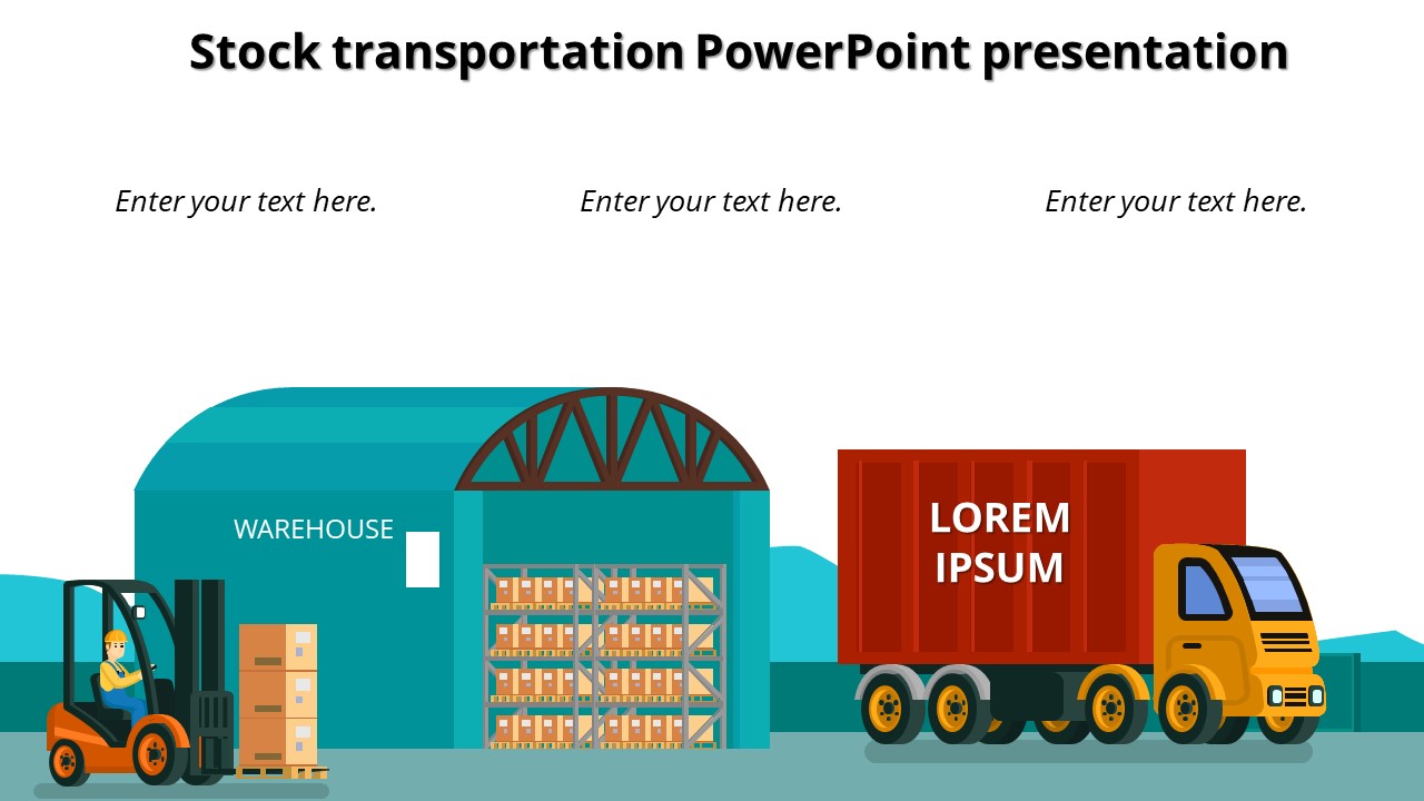 Stock transportation PowerPoint presentation : 100% Editable PPTx