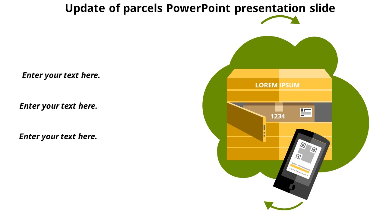 Update of parcels PowerPoint presentation slide : 100% Editable PPTx