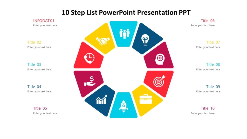 10 Step List PowerPoint Presentation PPT : 100% Editable PPTx