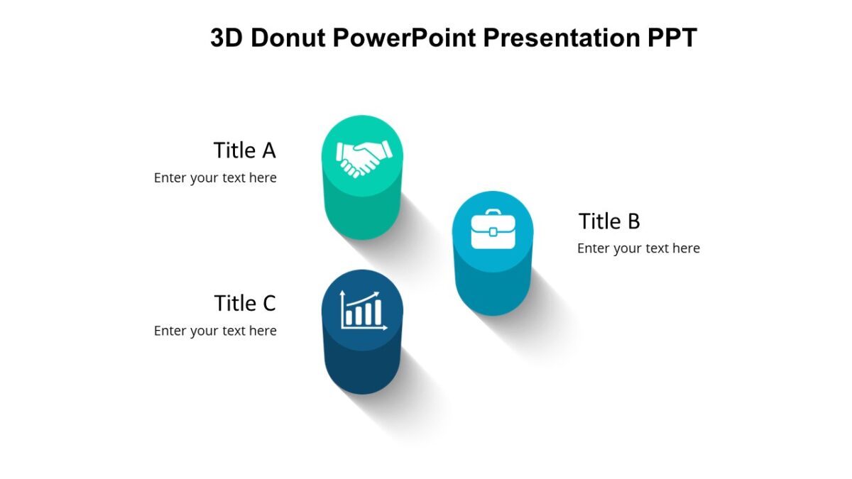 3D Donut PowerPoint Presentation PPT : 100% Editable PPTx