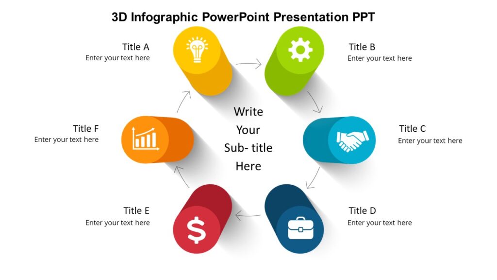 3D Infographic PowerPoint Presentation PPT : 100% Editable PPTx