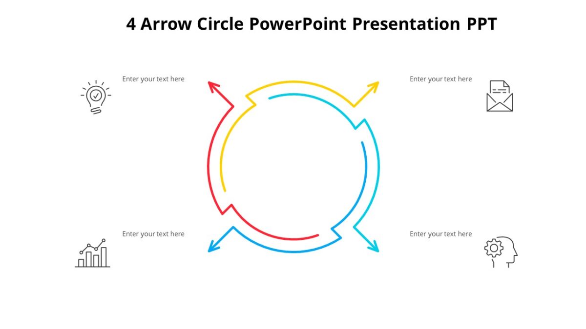 4 Arrow Circle PowerPoint Presentation PPT : 100% Editable PPTx